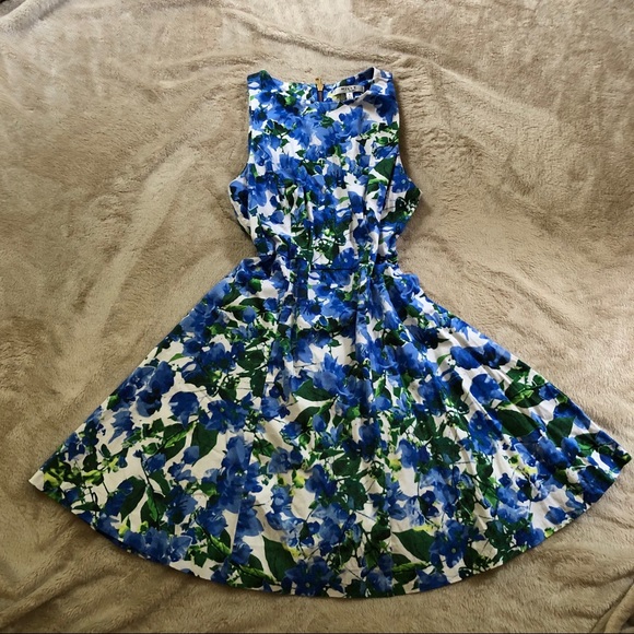 Milly | Dresses | Milly Blue Floral Aline Dress | Poshmark
